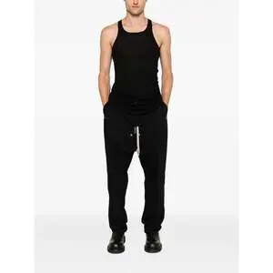 Rick Owens Drop Crotch Wool Trousers - Black