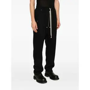 Rick Owens Drop Crotch Wool Trousers - Black