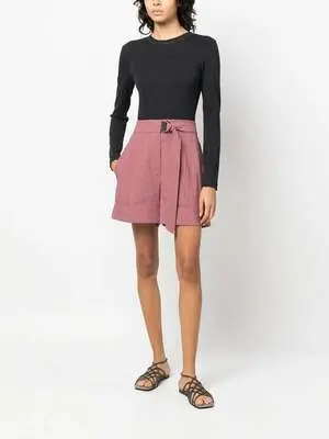 Brunello Cucinelli Chain Collar Long-sleeved Fitted Top
