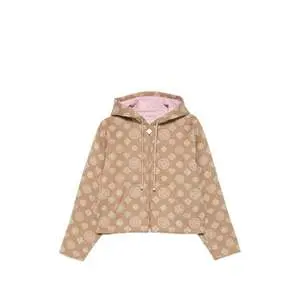 Casablanca Monogrammed Virgin Wool Zip-up Hooded Jacket - Brown