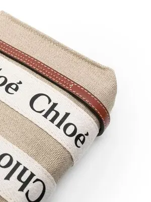 Chloé Mini Woody Linen Tote Bag