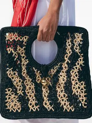 Jacquemus Le Petit Carré Spaggia Raffia Bag