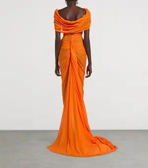 Balenciaga Sheer Open Back Maxi Dress