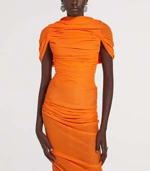 Balenciaga Sheer Open Back Maxi Dress