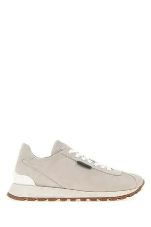 Brunello Cucinelli Suede Lace Up Sneakers - Gray