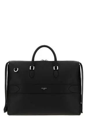 Dolce & Gabbana Leather Vittoria Briefcase - Black