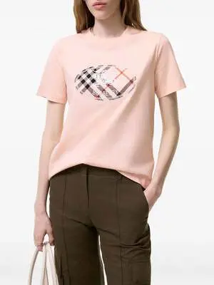 Burberry Check Knight Stamp Cotton T-shirt