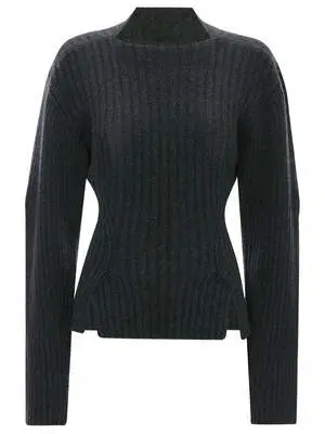 Victoria Beckham VICTORIA BECKHAM Ribbed Merino Wool Jumper Gray