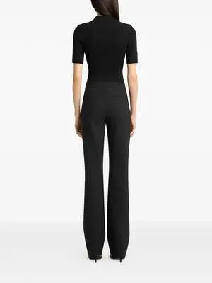 COURREGES Classic Rib Knit Short Sleeved Polo