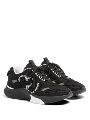 Valentino Garavani Demivee Mesh And Suede Low Top Sneakers - Black