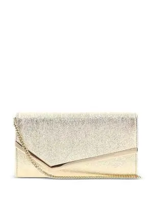 JIMMY CHOO Emmie Clutch Bag In Platinum Ice Brilliance Fabric - Silver