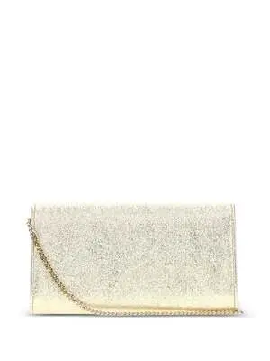 JIMMY CHOO Emmie Clutch Bag In Platinum Ice Brilliance Fabric - Silver