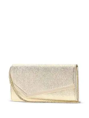 JIMMY CHOO Emmie Clutch Bag In Platinum Ice Brilliance Fabric - Silver