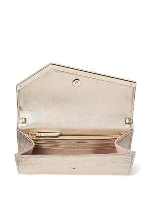 JIMMY CHOO Emmie Clutch Bag In Platinum Ice Brilliance Fabric - Silver