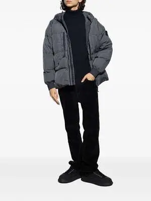 Stone Island Wool Ribbed Turtleneck Sweater - Blue