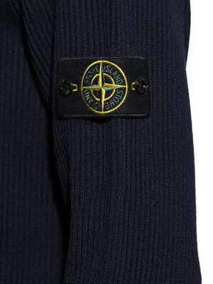Stone Island Wool Ribbed Turtleneck Sweater - Blue