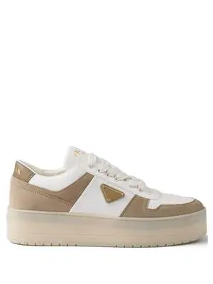 Prada Downtown Bold Nappa Leather And Suede Sneakers - Multicolor