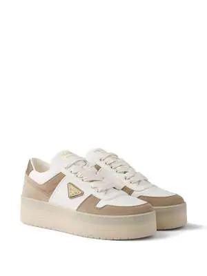 Prada Downtown Nappa Leather And Suede Sneakers - Multicolor
