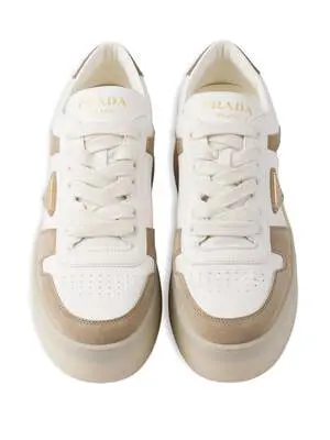 Prada Downtown Nappa Leather And Suede Sneakers - Multicolor