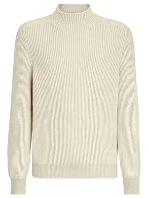 Brunello Cucinelli Cashmere English Rib Turtleneck Sweater - Multicolor
