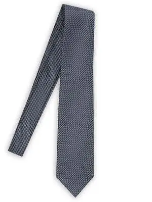 TOM FORD Geometric Pattern Silk Neck Tie - Blue