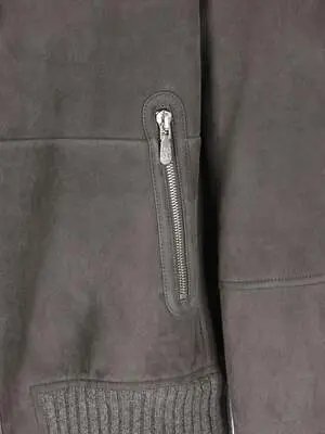 Brunello Cucinelli Leather Bomber Jacket With Sheep Lining