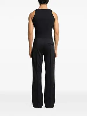 COURREGES 90's Ribbed Tank Top With Embroidered Logo - Black