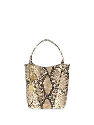 Chloé Small Spin Tote Bag In Python-effect Leather - Multicolor