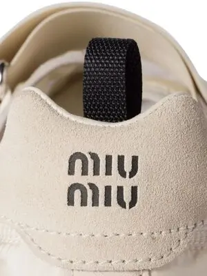 Miu Miu Tyre Technical Fabric And Suede Ballerinas