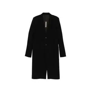 Rick Owens Single Breasted Coat With Notched Lapels And Vented Back - Black