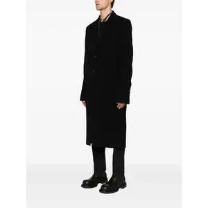 Rick Owens Single Breasted Coat With Notched Lapels And Vented Back