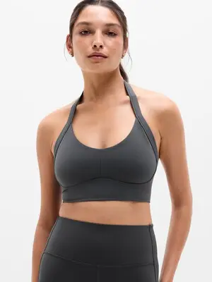 Athleta Revitalize Halter Sports Bra A-c - Ash