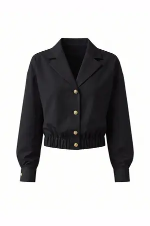 EXQUISE Romina Collar Jacket - Black