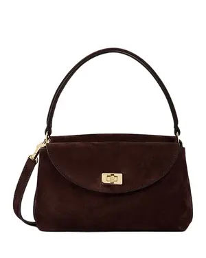 Sandro Le Grand Bazaar Mini Suede Top Handle Bag - Brown