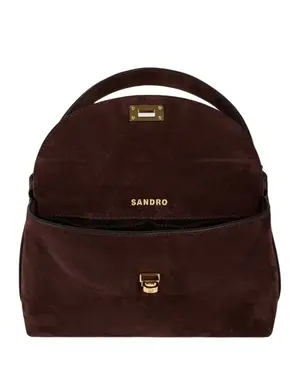 Sandro Le Grand Bazaar Mini Suede Top Handle Bag