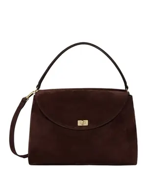 Sandro Le Grand Bazaar Suede Top Handle Bag