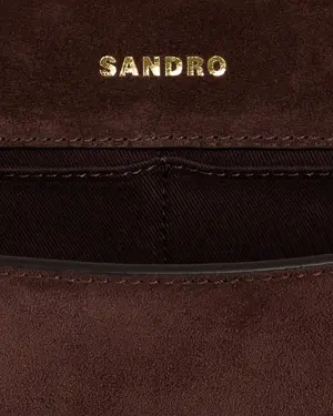 Sandro Le Grand Bazaar Suede Top Handle Bag