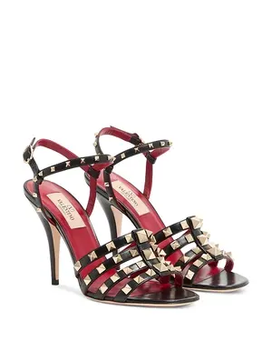 Valentino Garavani Rockstud Embellished Sandals - Black