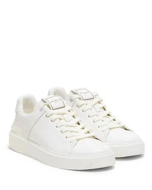 Balmain B-court Leather Lace-up Sneakers - White