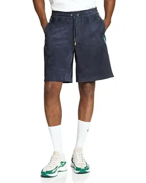 Casablanca Suede Drawstring Shorts - Navy
