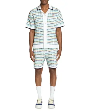 Casablanca Embroidered Vibrant Stripe Shirt