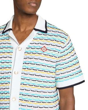 Casablanca Embroidered Vibrant Stripe Shirt