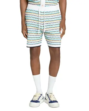 Casablanca Crochet Tuck Stitch Stripe Shorts