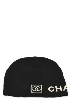 Chanel Wool Logo Beanie - Black