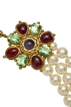 Chanel Multicolor Gripoix Faux Pearl Belt