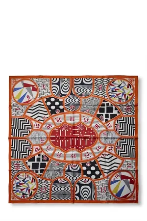 Hermès Multicolor 'jeu De Soie' Silk Scarf 90