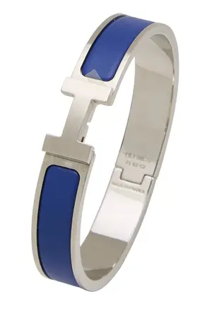 Hermès Enamel Clic-clac 'h' Bracelet - Blue