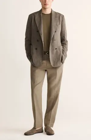 Mango Slim Fit Linen Blend Suit Jacket