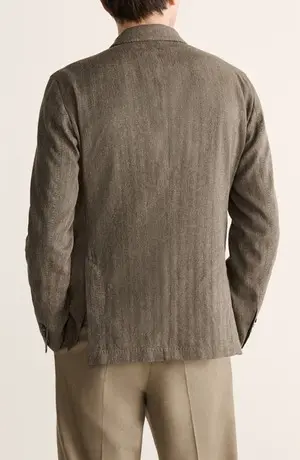 Mango Slim Fit Linen Blend Suit Jacket