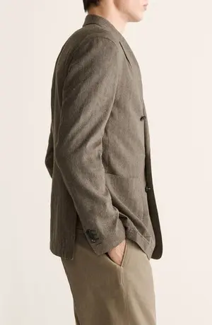 Mango Slim Fit Linen Blend Suit Jacket